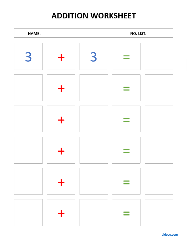 Editable Addition and Subtraction Worksheet in Word [FREE] - didocu eu